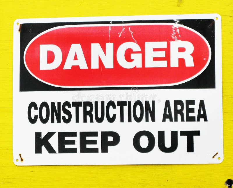 Danger Consruction Area stock image. Image of metal - 119121843