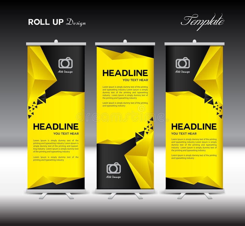 Yellow and Black Banner Stand Template, Stand Design,banner Stock ...