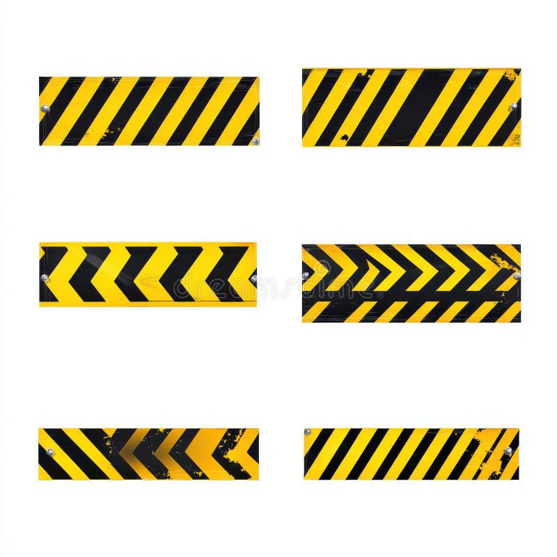 Yellow and Black Striped Warning Signs Caution Hazard Safety ...