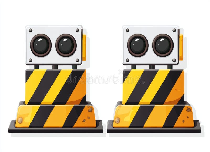 The Yellow and Black Stripes on the Barrier are Illustrated in a ...