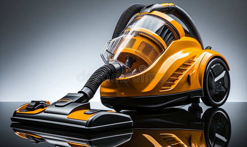 Yellow and Black Vacuum Cleaner on Reflective Surface Stock Photo ...