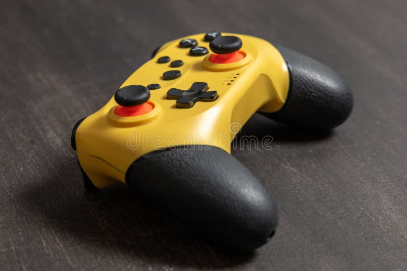 Yellow and Black Video Game Controller Stock Image - Image of direction ...
