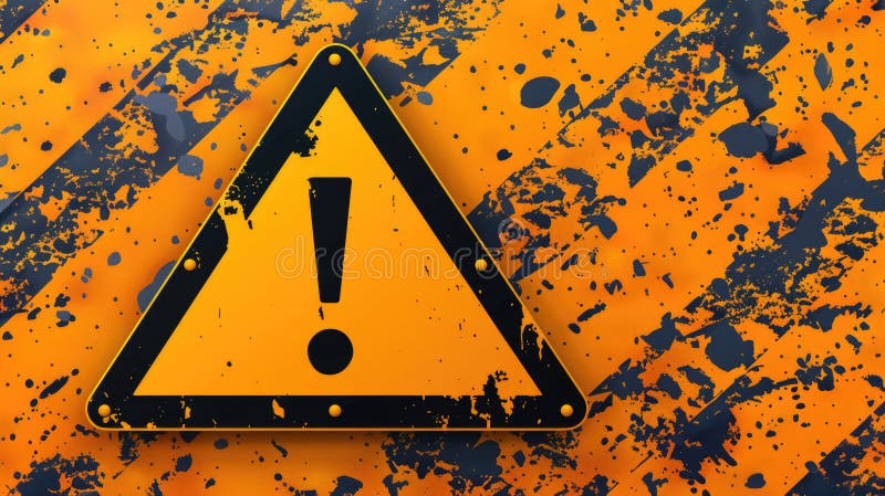 A Yellow and Black Warning Sign on a Rusted Surface. Suitable for ...