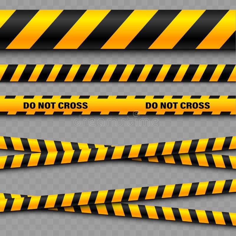 Yellow and Black Warning Tape with Do Not Cross Text Vector Stock ...