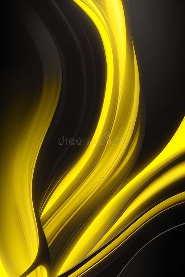 Yellow and Black Waves. Vertical Composition Stock Illustration ...