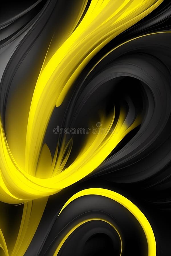 Yellow and Black Waves. Vertical Composition Stock Illustration ...