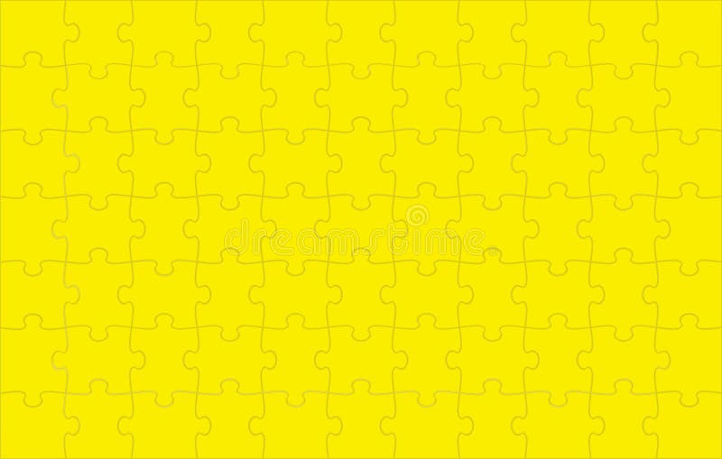 Yellow Jigsaw Puzzle Blank Background Template. Vector Illustration ...