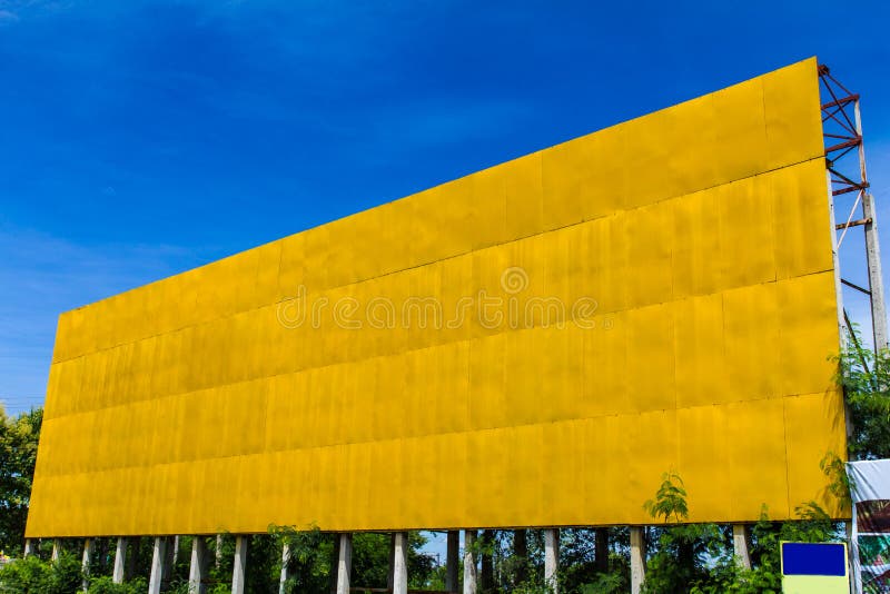 Yellow blank billboards stock image. Image of angle, design - 43440373