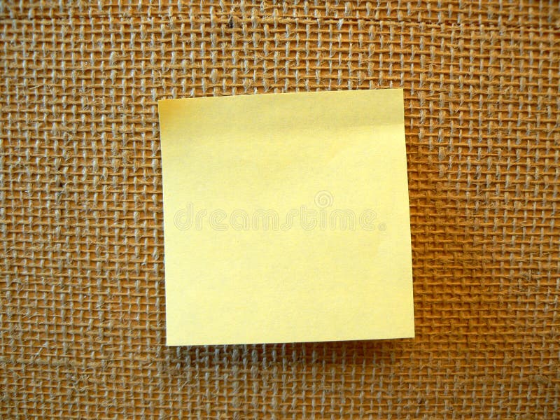Yellow blank post-it note stock image. Image of office - 1038389