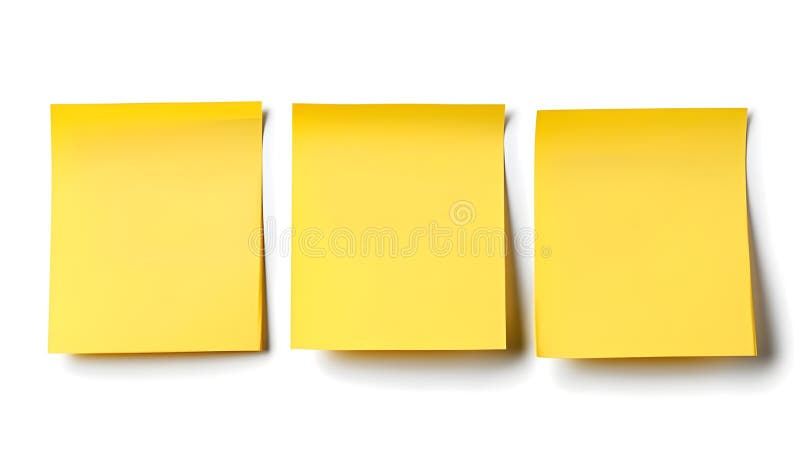 Yellow blank post-it notes stock illustration. Illustration of clip ...