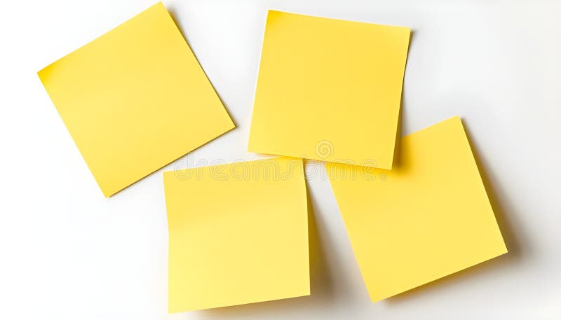 Yellow blank post-it notes stock illustration. Illustration of blank ...
