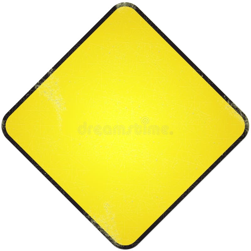 Yellow blank road sign. stock illustration. Illustration of object ...