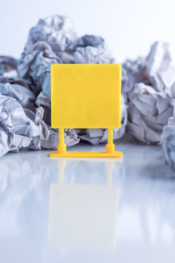 Trash Bin with Paper Waste on White Stock Image - Image of material ...