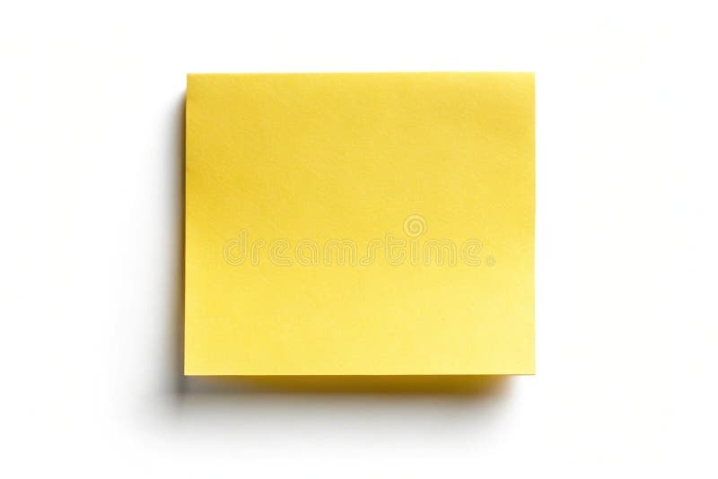 Yellow Blank Sticky Memo Note Isolated on White Background Stock ...