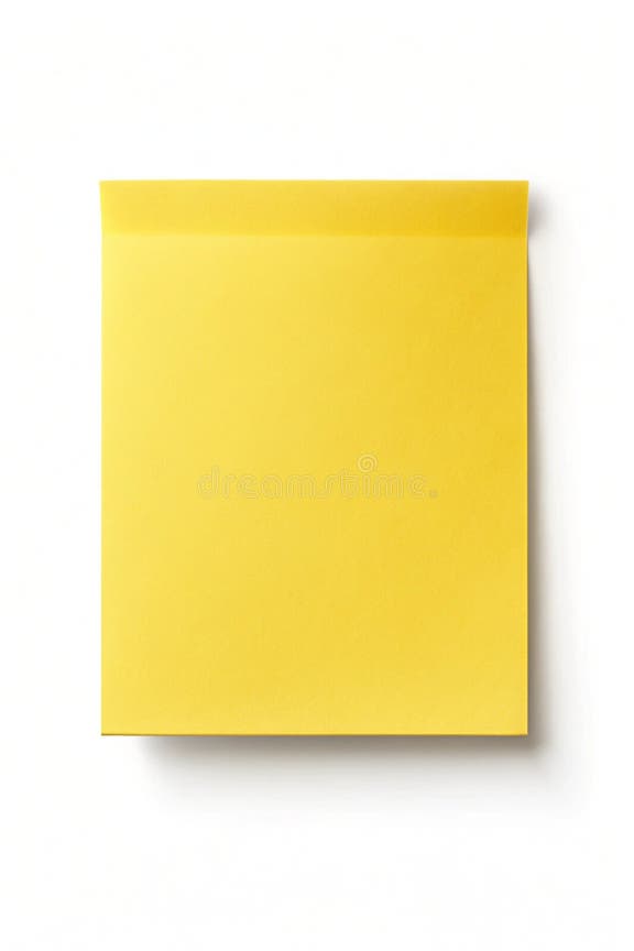 Yellow Blank Sticky Memo Note Isolated on White Background Stock ...