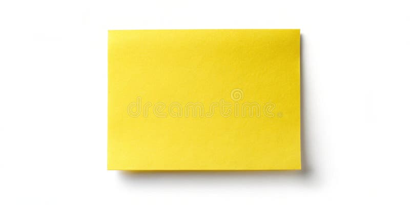 Yellow Blank Sticky Memo Note Isolated on White Background Stock ...