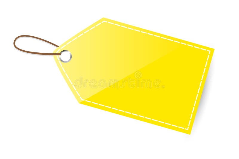 Yellow Blank Tag, Isolated on White Stock Vector - Illustration of icon ...