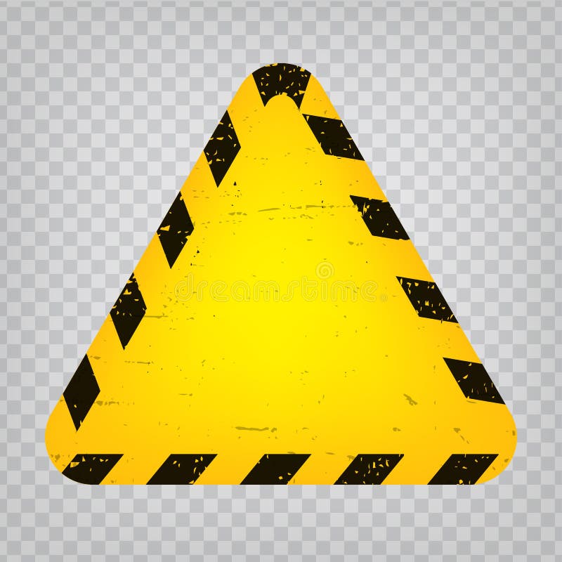 Yellow Blank Triangular Sign in Grunge Style. Blank Warning Sign on ...