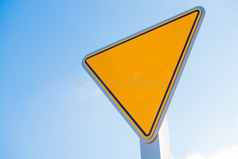 Blank Yellow Yield Sign