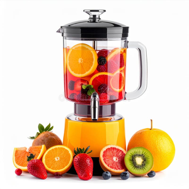 Yellow Blender with Fresh Fruit Smoothie Stock Illustration ...