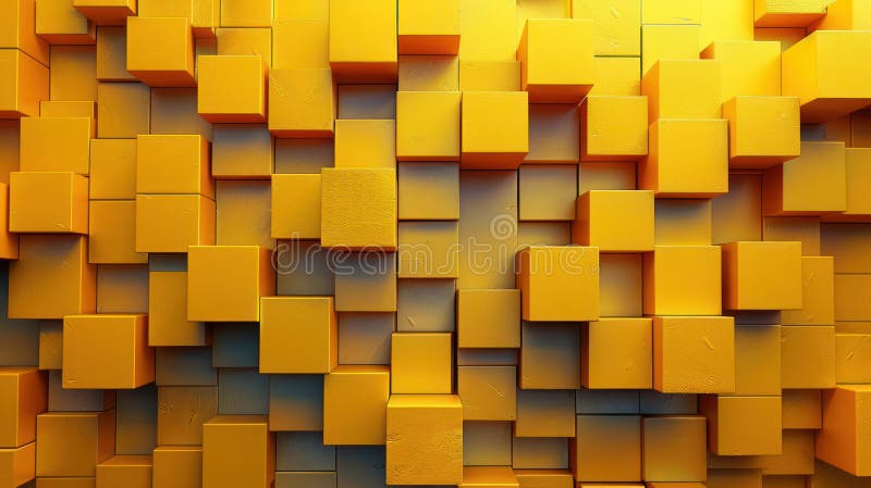 Yellow Block Rotation - Abstract Animated Looping 3D Render Stock ...