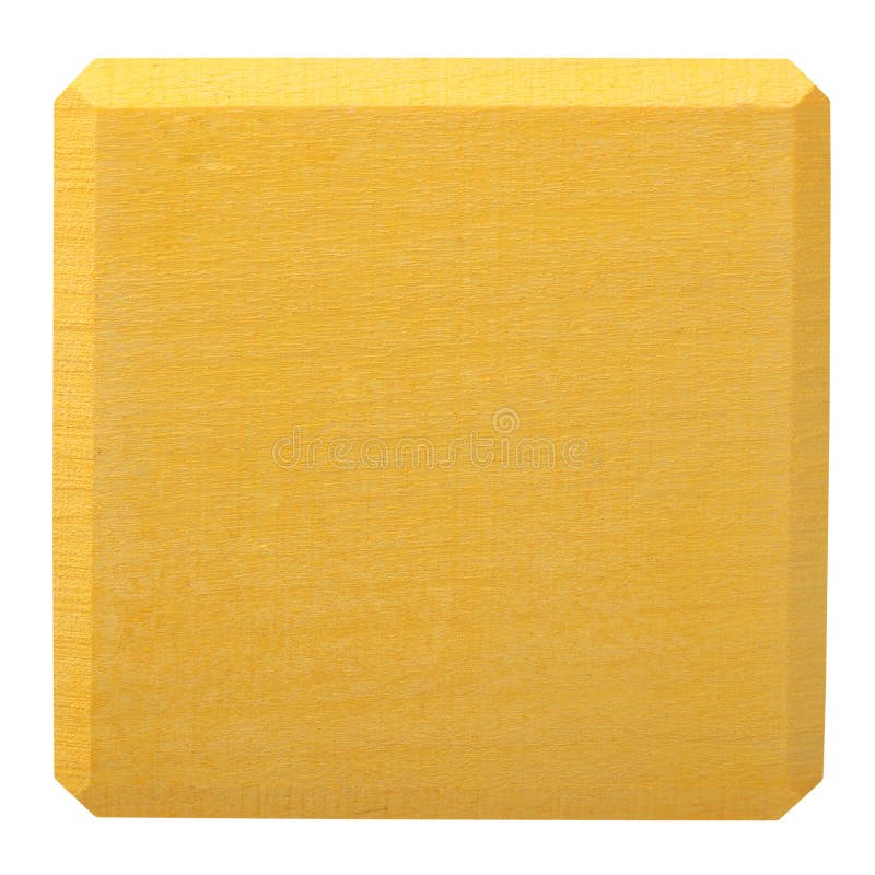 Yellow block on white stock image. Image of flat, wooden - 86457667