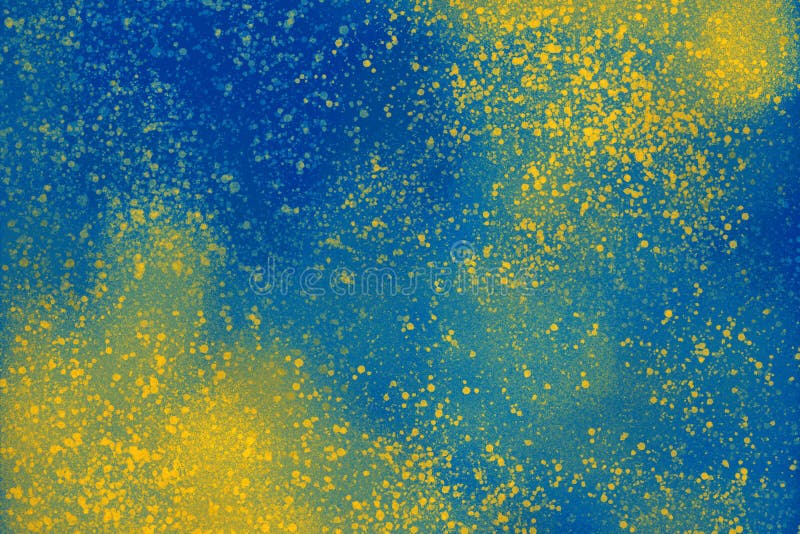 Yellow and Blue Abstract Modern Powder on Liquid Background. Colorful ...