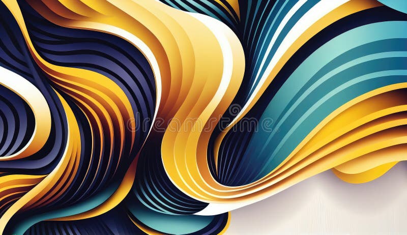 Yellow and Blue Abstract Wavy Lines, Gradient Color Texture Background ...