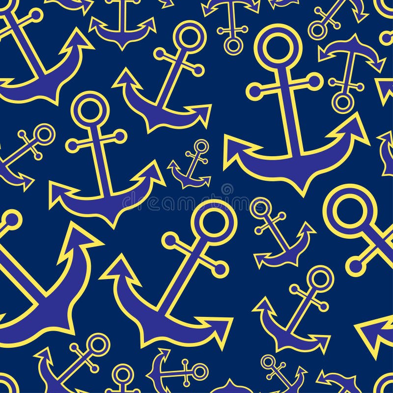 Anchors Blue and White Vertical Border Seamless Stock Vector ...