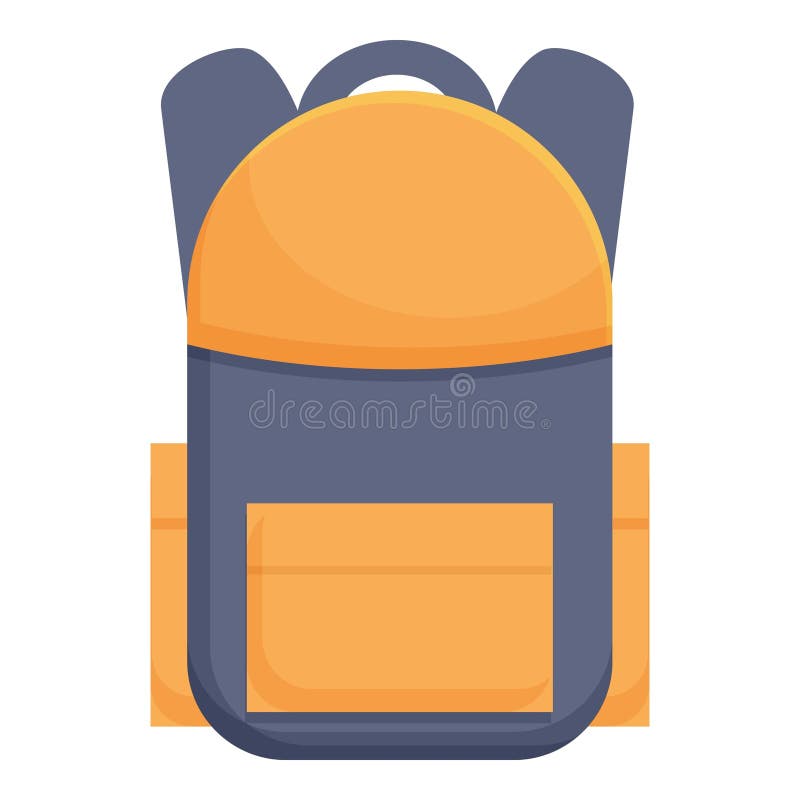 Yellow and Blue Backpack Standing Up Front View Stock Vector ...