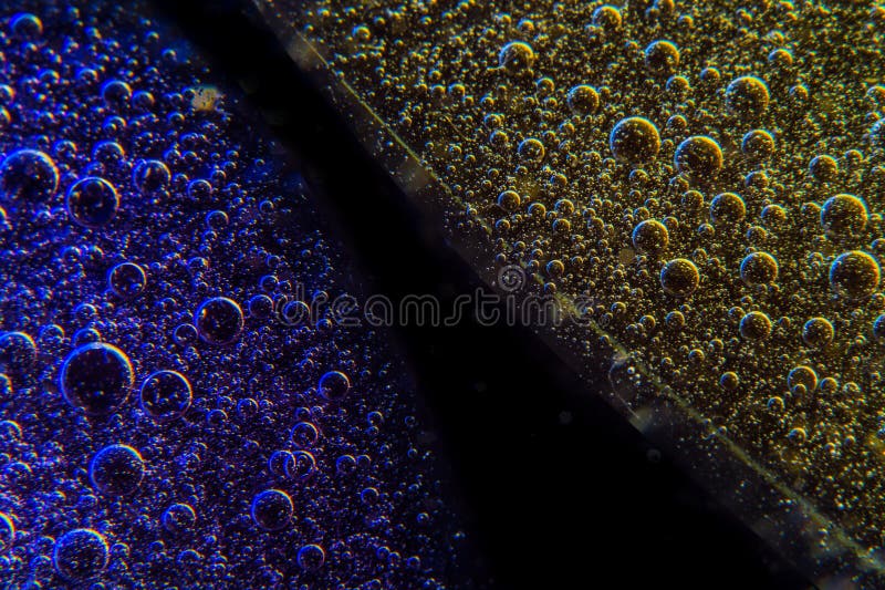 Yellow and Blue Bubbles with Dark Background Stock Image - Image of ...
