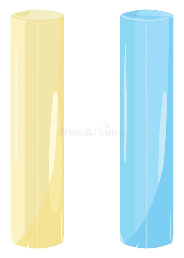 Yellow and Blue Chalk, Icon Stock Vector - Illustration of green, color ...