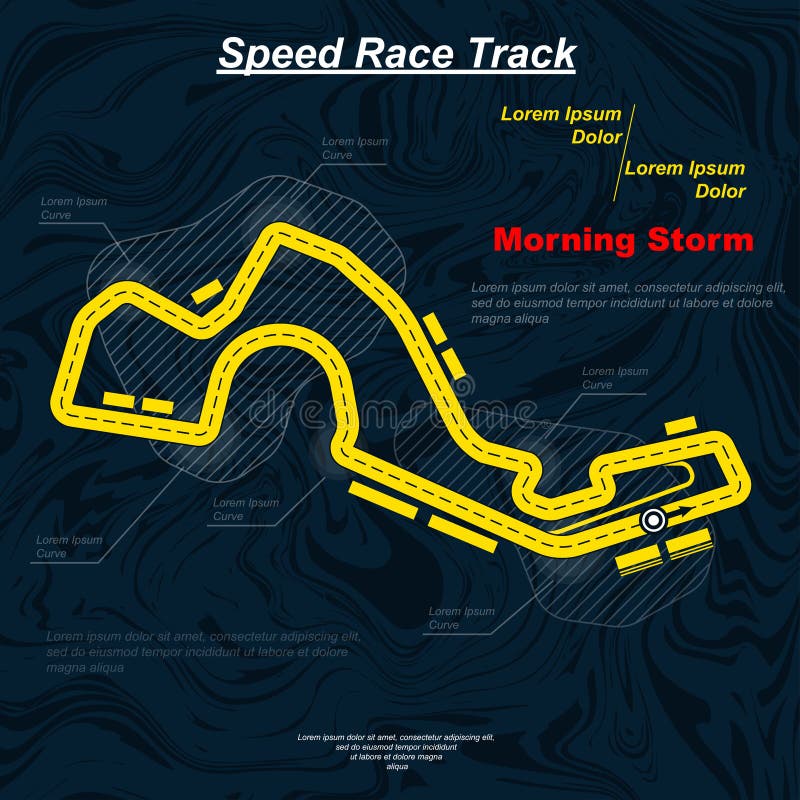 Yellow and Blue Colour Race Track Circuit Stock Vector - Illustration ...