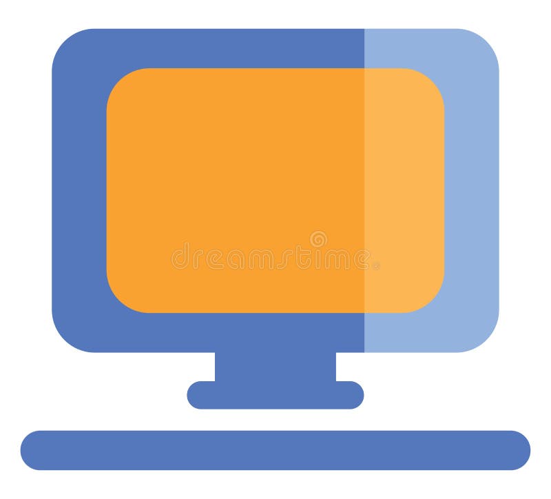 Yellow and Blue Computer, Icon Stock Vector - Illustration of ...