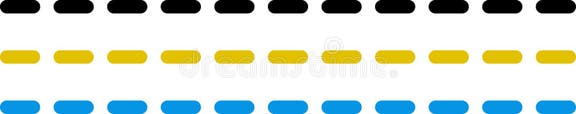 Yellow or Blue Dashed Line Sticker. Dotted Divider. Set of Dashed ...