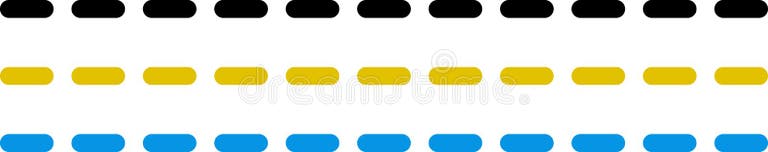 Yellow or Blue Dashed Line Sticker. Dotted Divider. Set of Dashed ...