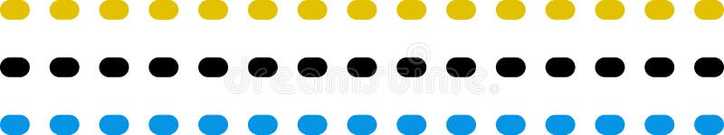 Yellow or Blue Dashed Line Sticker. Dotted Divider. Set of Dashed ...