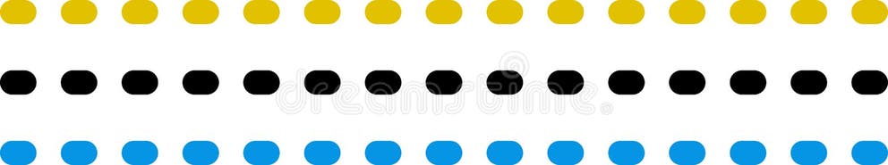 Yellow or Blue Dashed Line Sticker. Dotted Divider. Set of Dashed ...
