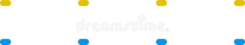 Yellow or Blue Dashed Line Sticker. Dotted Divider. Set of Dashed ...