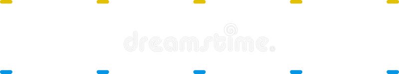 Yellow or Blue Dashed Line Sticker. Dotted Divider. Set of Dashed ...