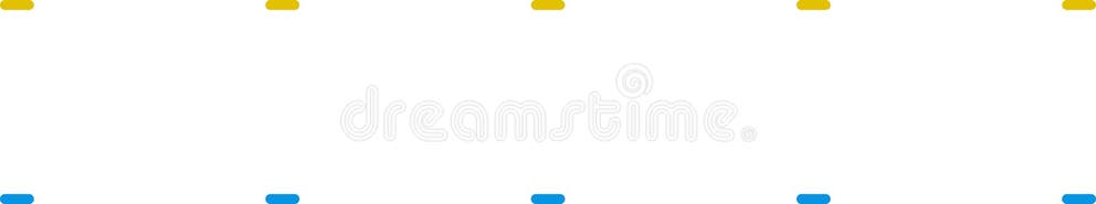 Yellow or Blue Dashed Line Sticker. Dotted Divider. Set of Dashed ...