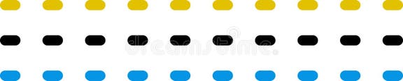 Yellow or Blue Dashed Line Sticker. Dotted Divider. Set of Dashed ...