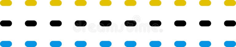 Yellow or Blue Dashed Line Sticker. Dotted Divider. Set of Dashed ...
