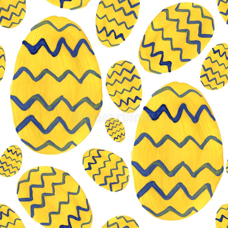 Yellow Blue Easter Eggs Seamless Pattern Stock Illustration ...
