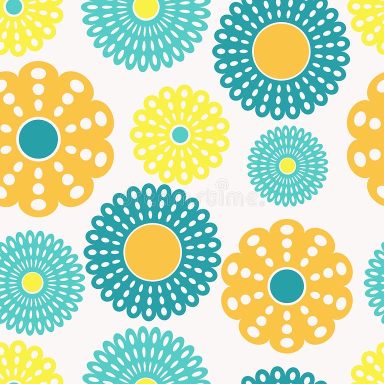 Yellow and blue flowers stock vector. Illustration of brown - 10001949