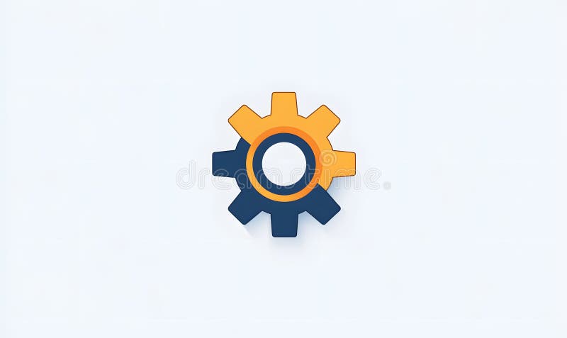 Yellow and Blue Gear Icon, Settings and Configuration Concept Simple ...