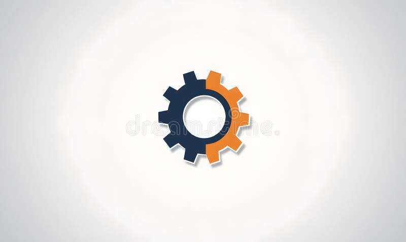 Yellow and Blue Gear Icon, Settings and Configuration Concept, Simple ...