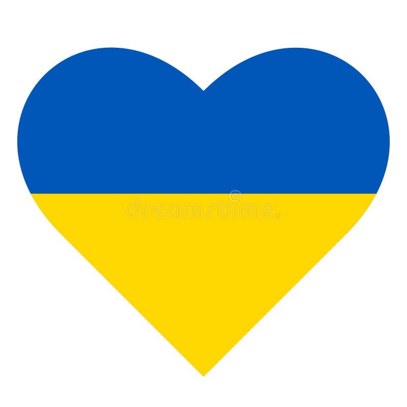 Yellow and Blue Heart on a White Background. Vector Graphics Stock ...