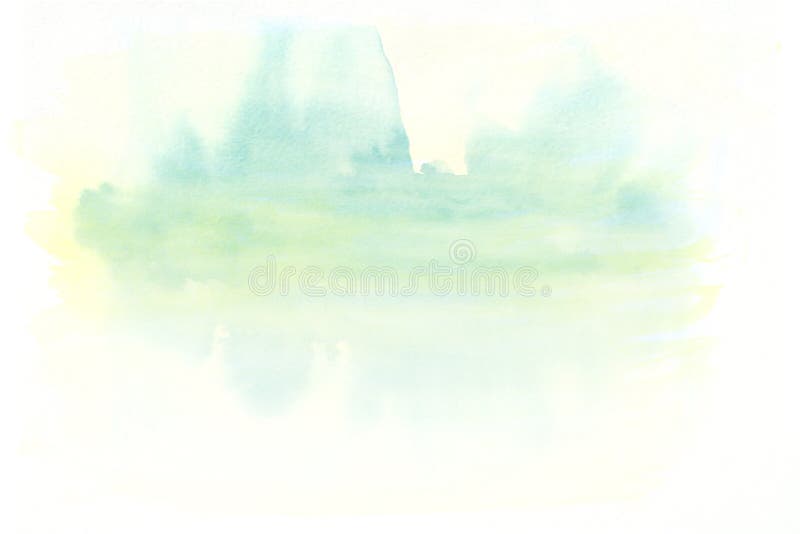 Yellow and Blue Horizontal Watercolor Gradient Hand Drawn Background ...