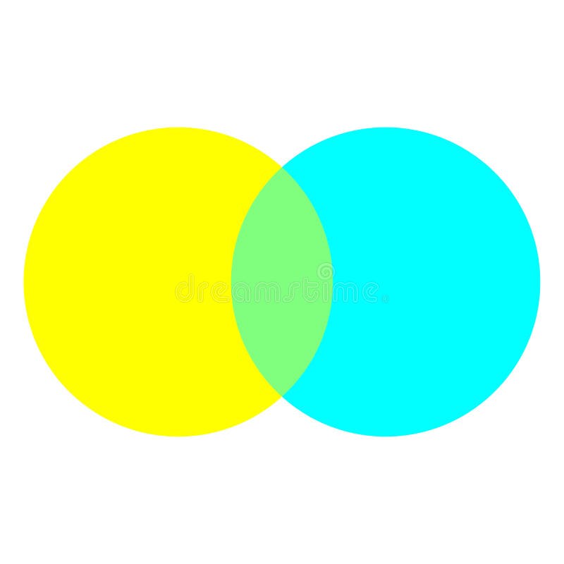 Yellow and Blue Intersecting Circles. Geometric Element. Business ...